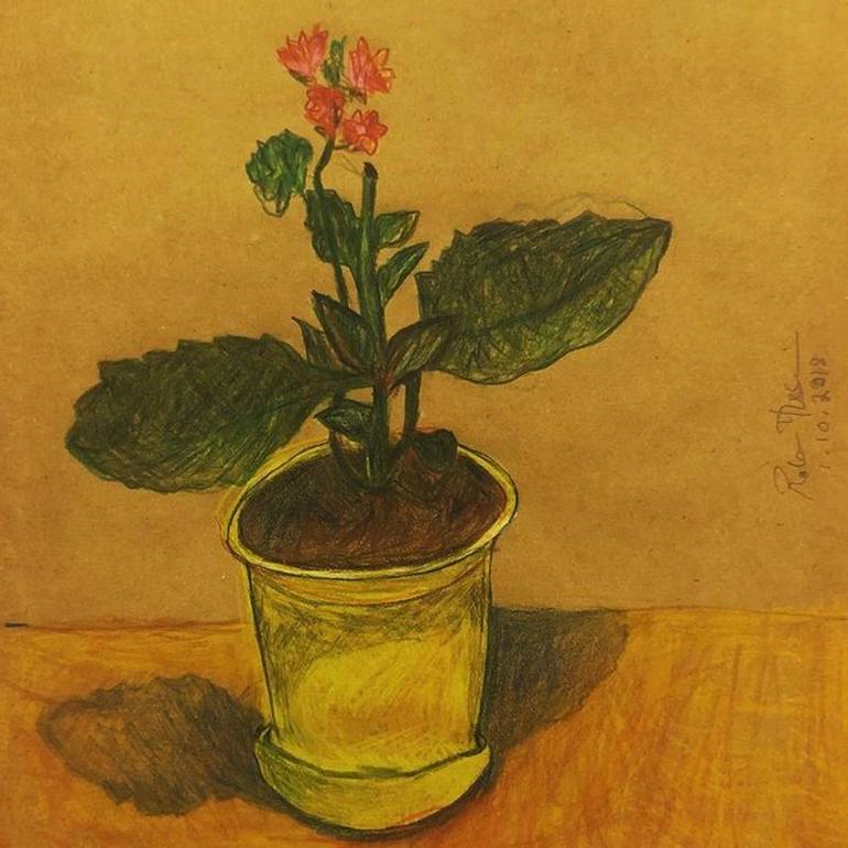 “MY WEEKEND MINI PLANT” Drawing by Rola El Hussein | Saatchi Art