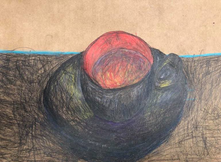 MY WEEKEND JASMINE TEA” Drawing by Rola El Hussein | Saatchi Art