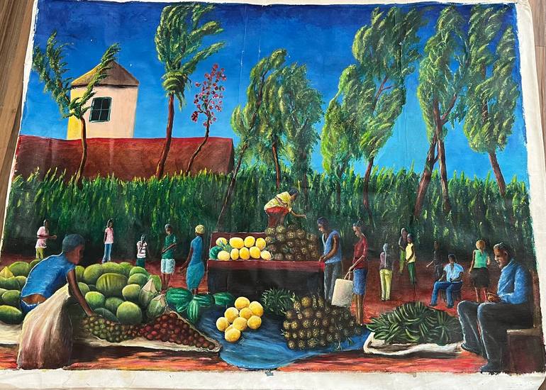 Farmers Market Painting by Vittorio Panzarasa | Saatchi Art