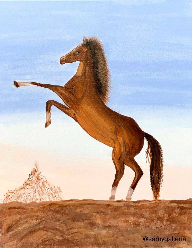 Rearing Horse Painting by Saman Khan | Saatchi Art