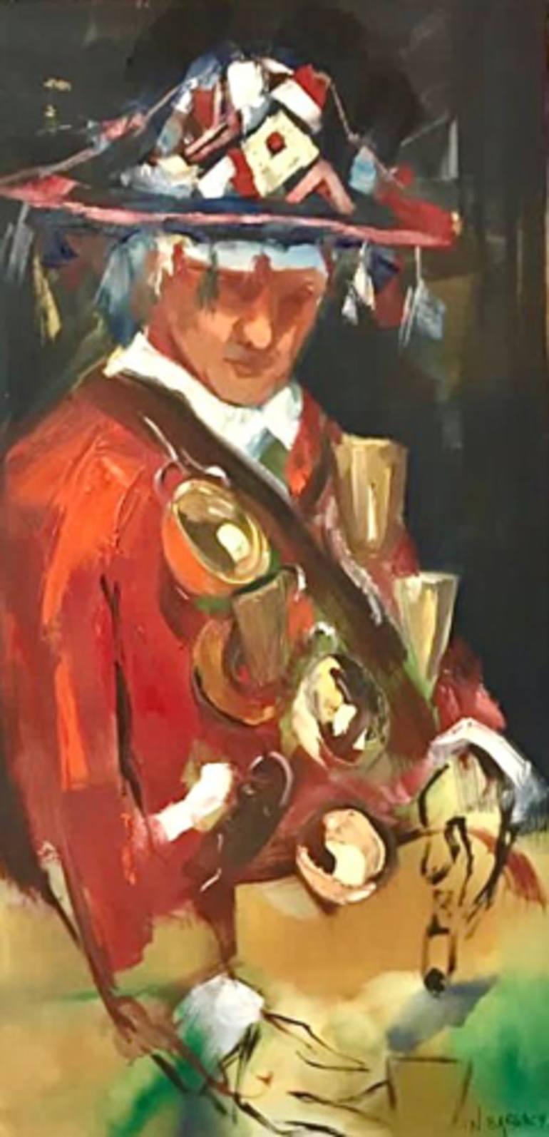 The water carrier ('Guerrab' in Arabic) Painting by Nuzha Bargach ...