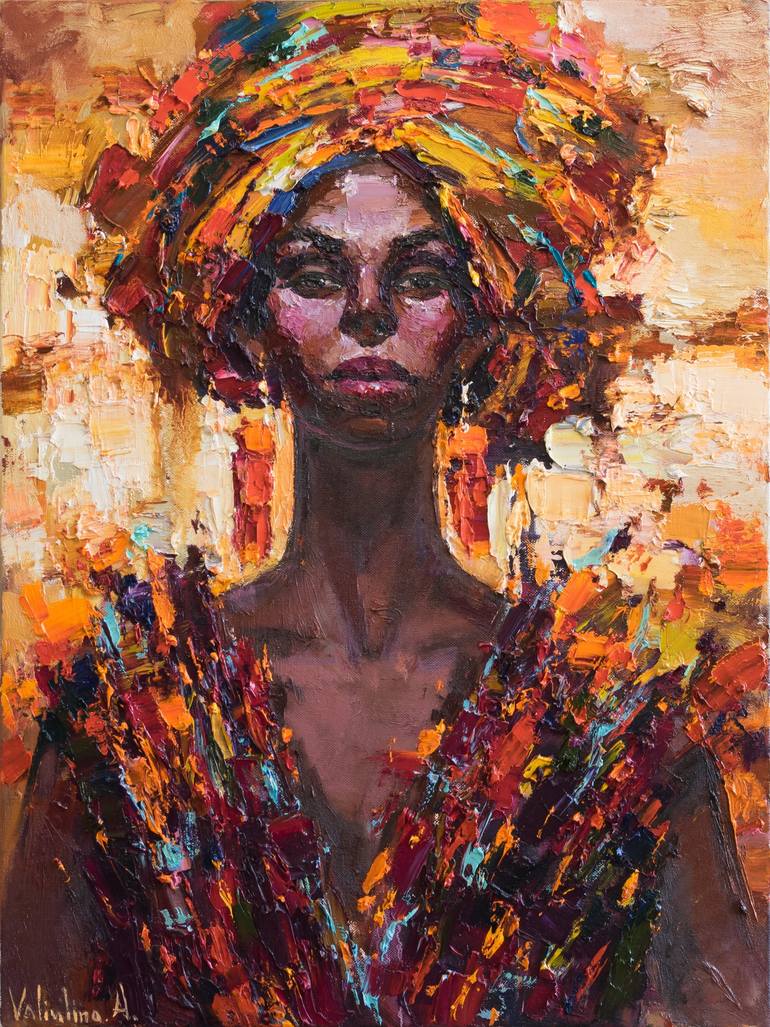 African Queen portrait painting Painting by Anastasiia Valiulina ...