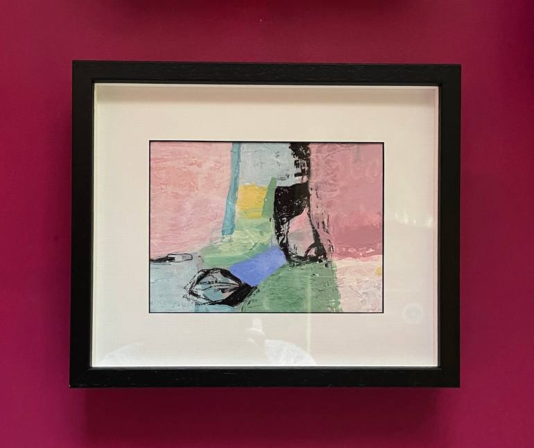 Flying Over There I - abstract painting on paper under glass Painting ...