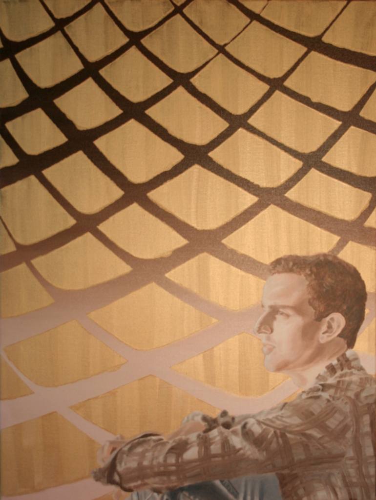 Portrait with Gold Painting by Shannon LeMaster | Saatchi Art