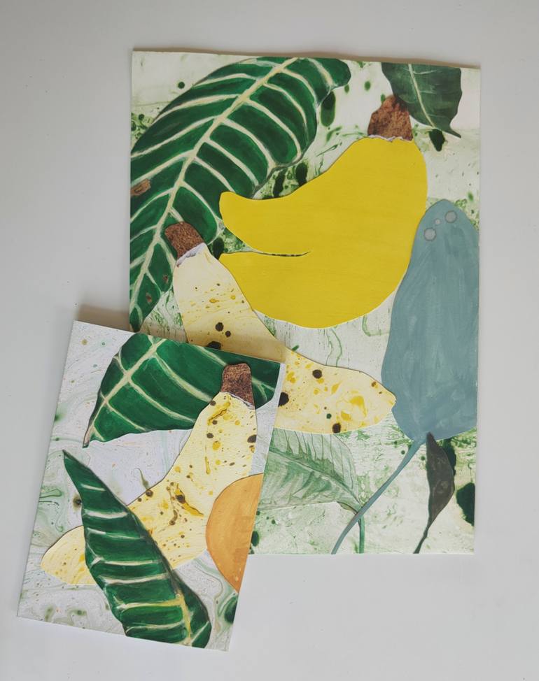 Lone Banana (Collage) Collage by Hannah Weatherhead | Saatchi Art
