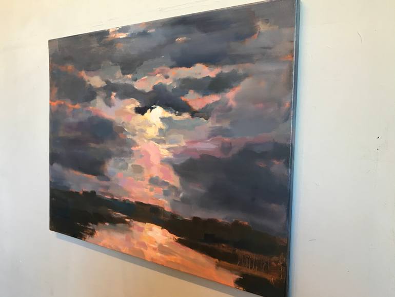 Beach Moonrise Painting by John Malarkey | Saatchi Art