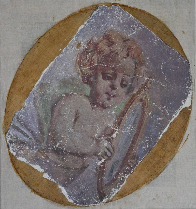 strappo d'affresco Painting by cristina corvino | Saatchi Art