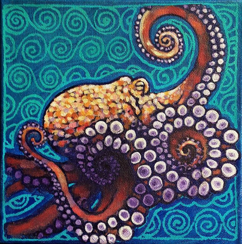 Giant Pacific Octopus Painting by Darren Thompson | Saatchi Art