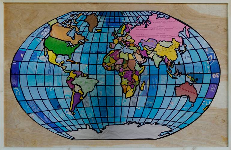 Political Map of the World Mixed Media by La Vispera | Saatchi Art