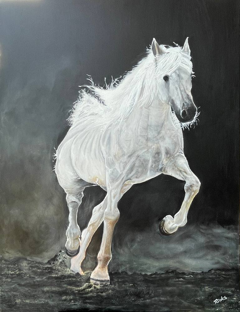 The White Horse Painting by Ricks Chan | Saatchi Art