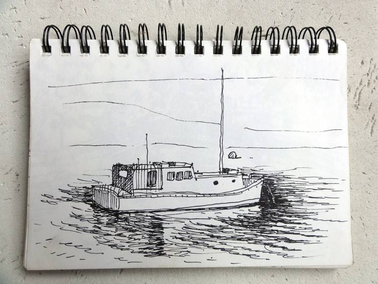 Boats Drawing by Serdar Akkaya | Saatchi Art