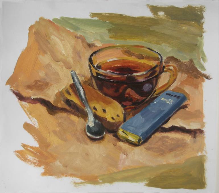 tea time Painting by Serdar Akkaya | Saatchi Art