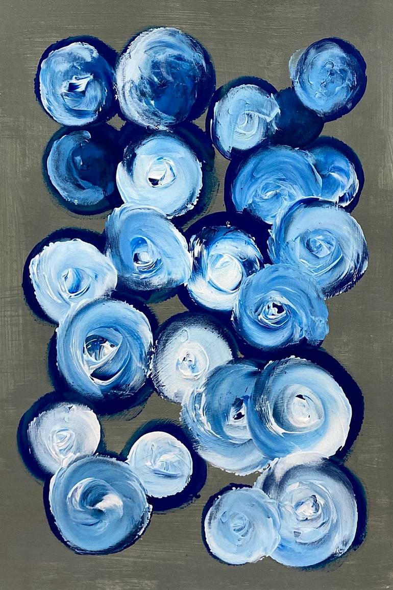 roses(blue) Painting by Yunji Kim | Saatchi Art