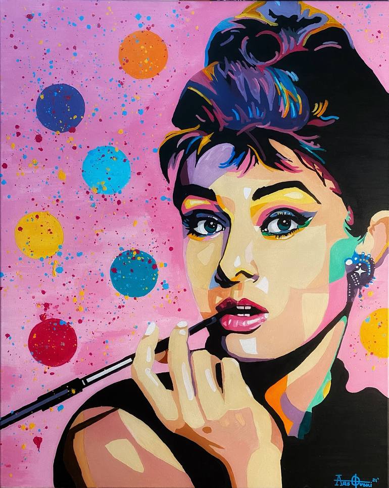 Audrey Hepburn Painting by Filip Arsovski | Saatchi Art