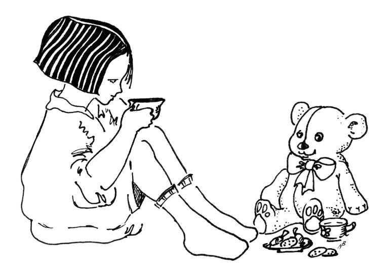 5 o'clock tea Drawing by Natalia Bobretsova | Saatchi Art