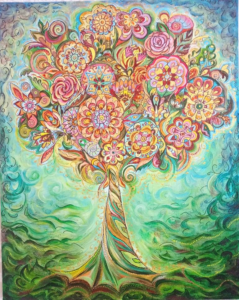 Magic Tree Painting by Aigul Nureeva | Saatchi Art
