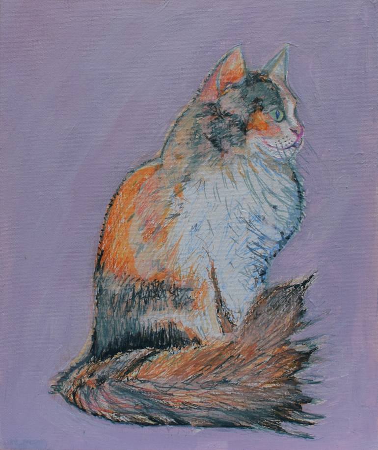 Cat Trio Triptych Drawing by Asad Alee | Saatchi Art