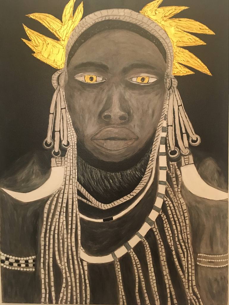 The power of Mursi Painting by Elisa Ritsing | Saatchi Art