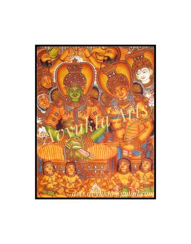 Sreerama Pattabhishekam Kerala Mural Painting Painting by Syama Baburaj ...