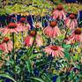 Coneflowers In Field Painting by Matt Barba | Saatchi Art