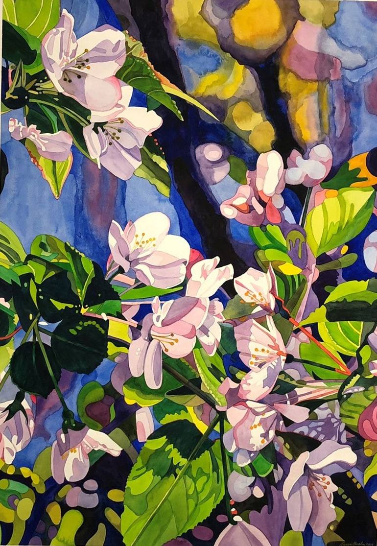 Tree Floral - Crabapple Painting by Matt Barba | Saatchi Art
