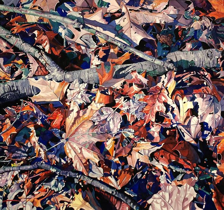 Fall Forest Floor Painting by Matt Barba | Saatchi Art
