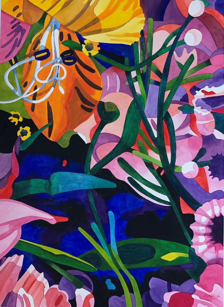 Macro Floral Gone Wild - 3 Painting by Matt Barba | Saatchi Art