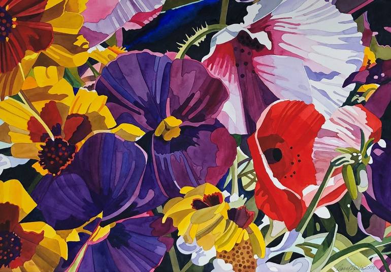 Bold Hibiscus - 11 Painting by Matt Barba | Saatchi Art