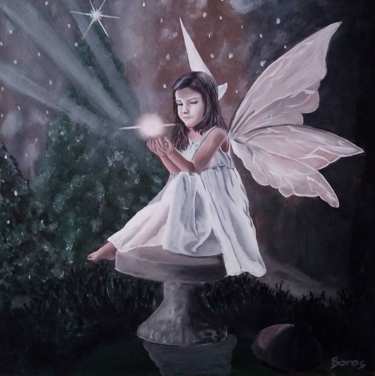 Angel Painting by Katalin Boros-Oláh | Saatchi Art