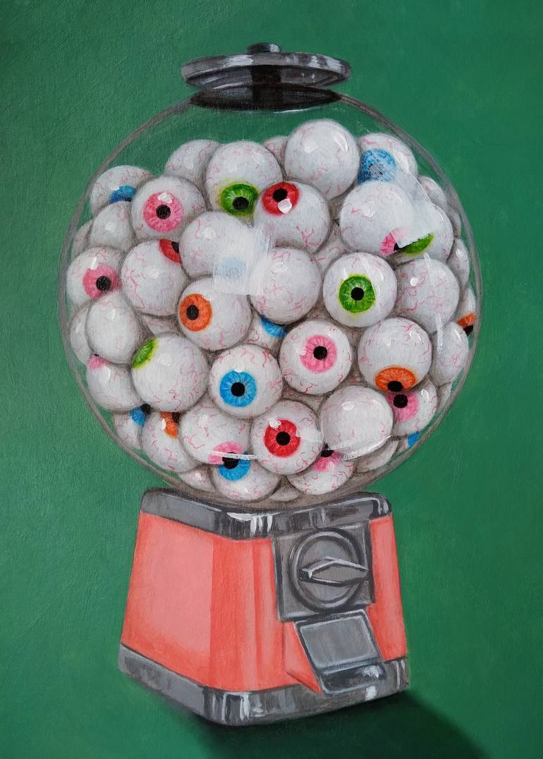 CANDIES - pop surreal, sweet, eyeballs, childhood, gumball machine ...
