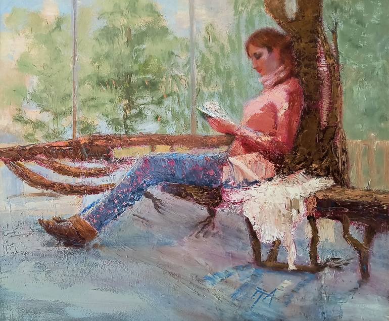 Break at Museum Painting by Irena Jablonski | Saatchi Art