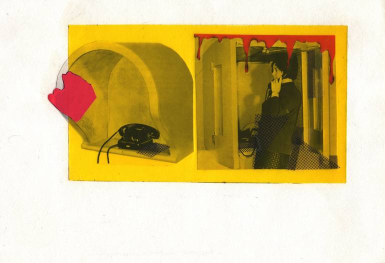 Acoustic telephone booth Collage by Ana Sindik | Saatchi Art