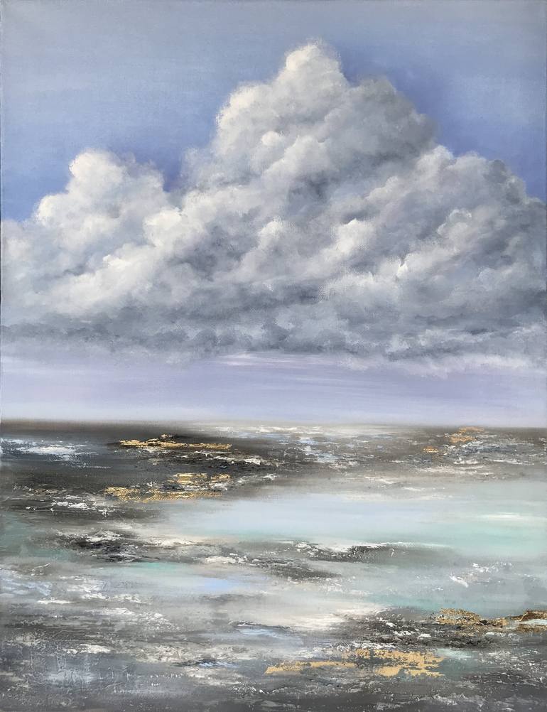 'Cumulus clouds over the bay' Painting by ANNA KULAK | Saatchi Art