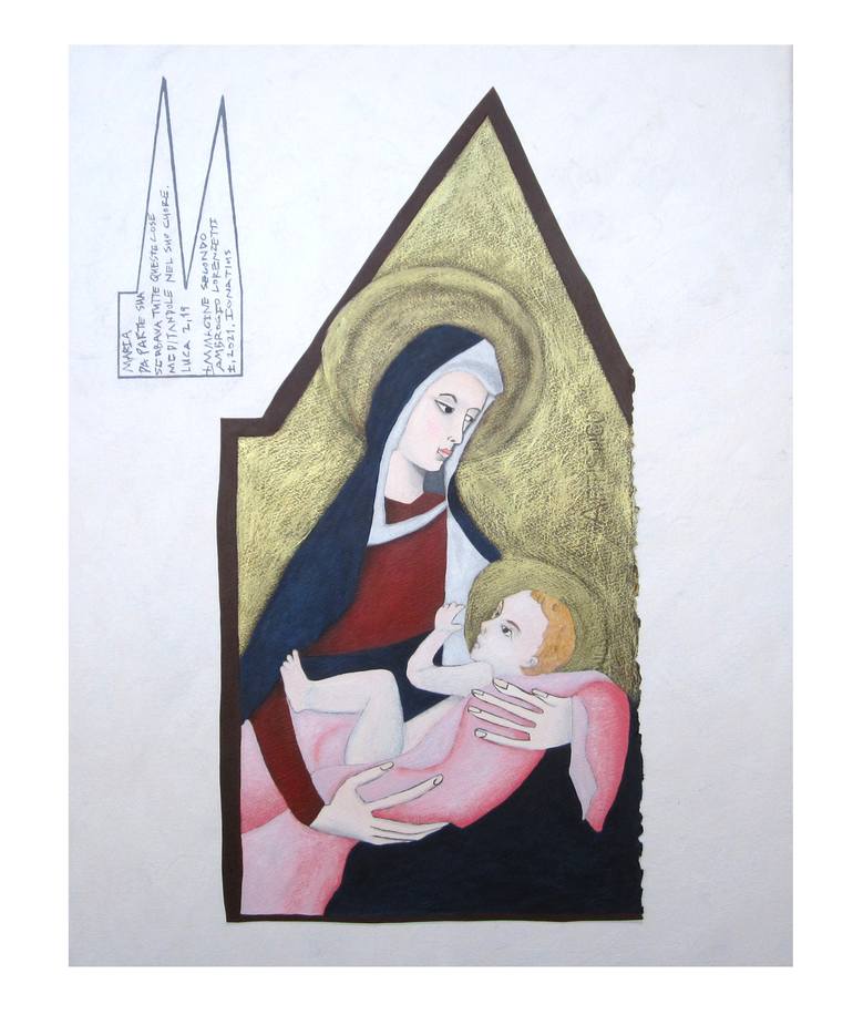 The Virgin Mary and child Painting by Ignatius Peacher | Saatchi Art