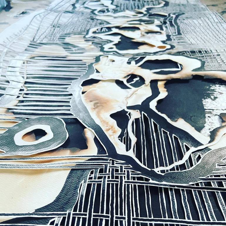 Repair Work Painting by Mette Mitchell | Saatchi Art