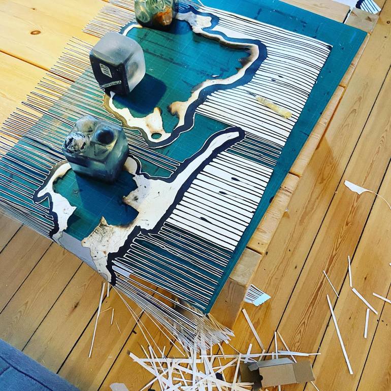 Repair Work Painting by Mette Mitchell | Saatchi Art