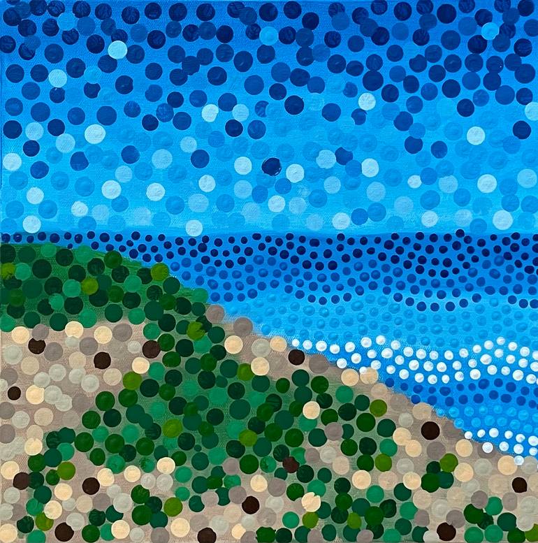 Sand Dunes by the Ocean Painting by Janvi Bhatt | Saatchi Art