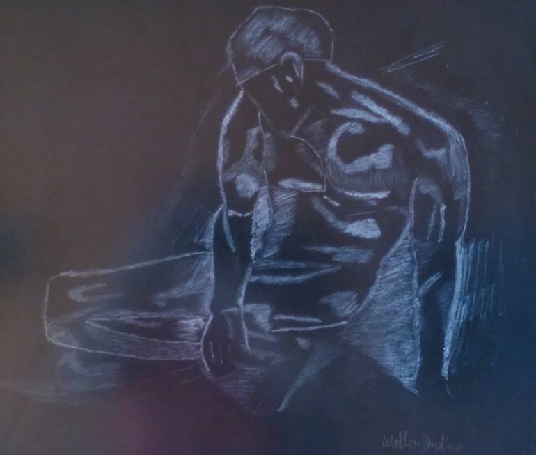 Humbled Man Drawing by Walter Andino | Saatchi Art