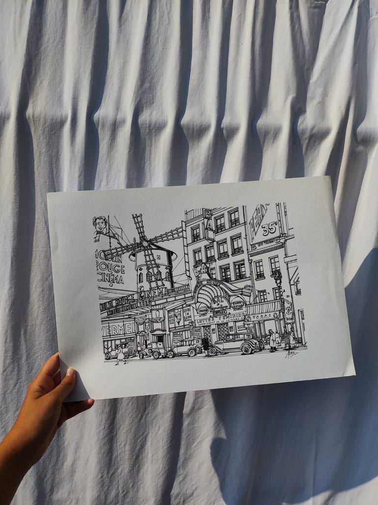 Moulin Rouge Paris Drawing by Lera Ryazanceva | Saatchi Art