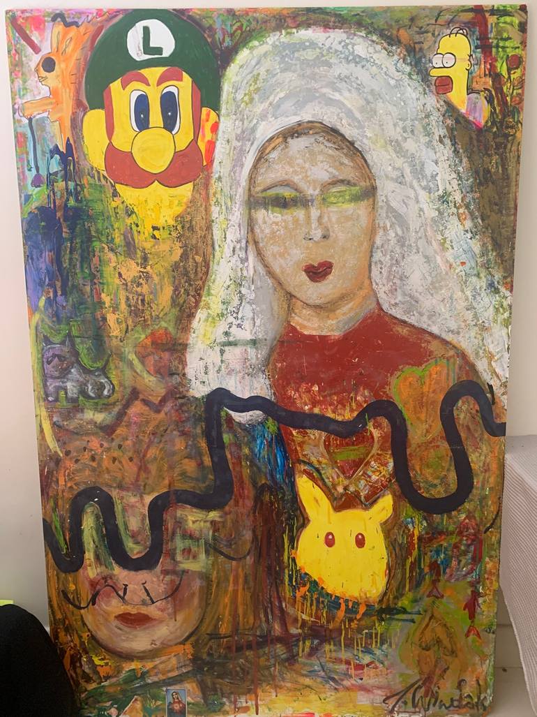 Magda Magdalena Cartoon Mix Painting by Joanne Windak | Saatchi Art