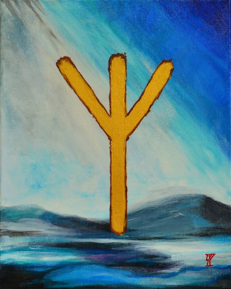 The Algiz Rune Painting by Sergei Fabian | Saatchi Art