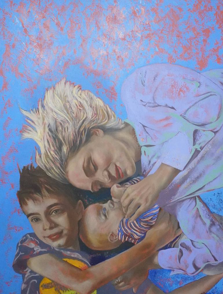 Portrait of Irina, Alex and Boris Painting by Ratko Backo | Saatchi Art