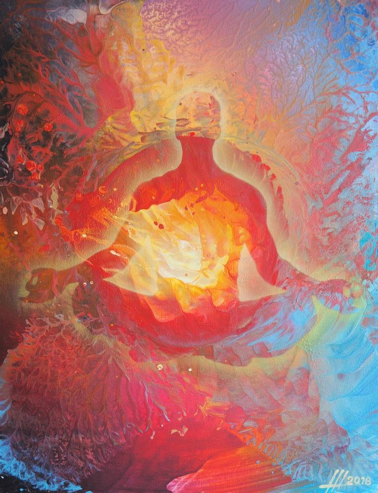 meditation man Painting by ivan sheremetev | Saatchi Art