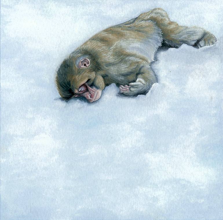 Macaque Painting by Laura Hines | Saatchi Art