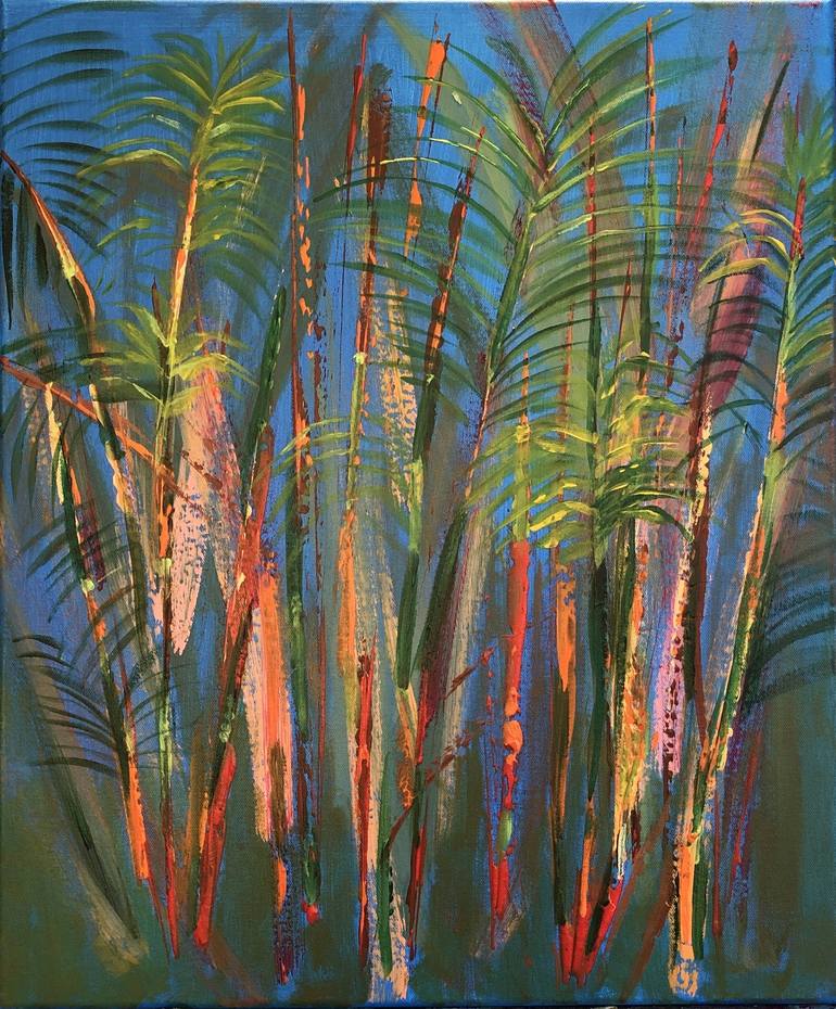 Costa Rican Lipstick Trees Painting by Andy Schiff | Saatchi Art