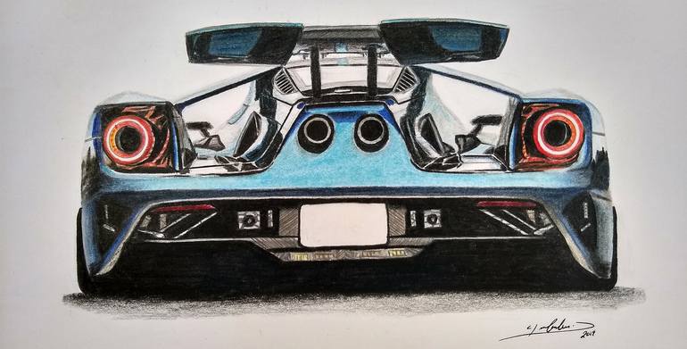 Ford GT Drawing by Maximiliano Sanchez | Saatchi Art