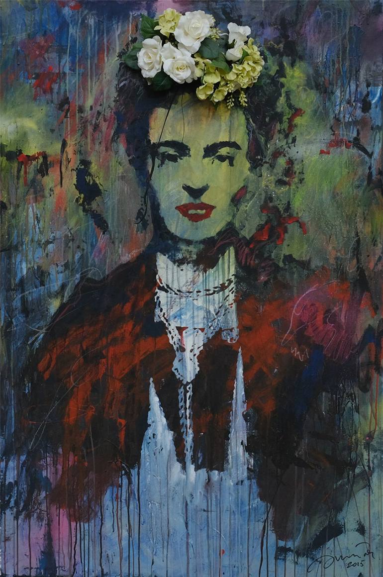 Frida Flores Painting by Peter Smolka | Saatchi Art