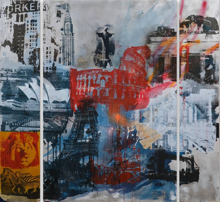 City Triptych Painting by Peter Smolka | Saatchi Art
