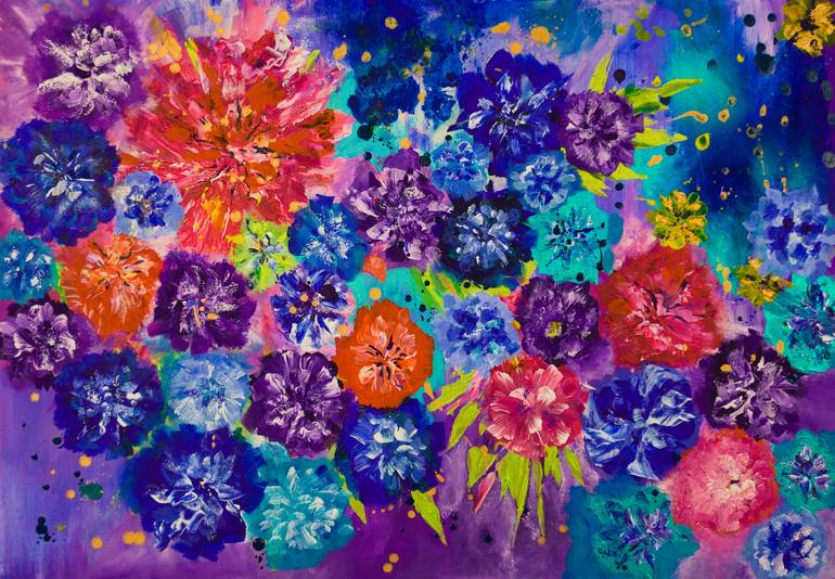 Fleurs du Paradis Painting by Tina Mona Cohen | Saatchi Art