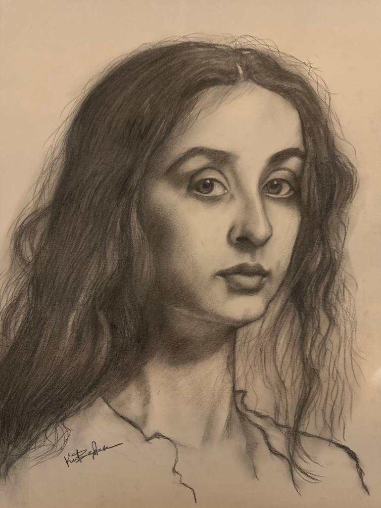 Renaissance woman Drawing by Kalliope Varlamiti | Saatchi Art